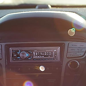 JENSEN MPR210 7 Character LCD Single DIN Car Stereo Radio | Push to Talk Assistant | Bluetooth Hands Free Calling & Music Streaming | AM/FM Radio | USB Playback & Charging | Not a CD Player