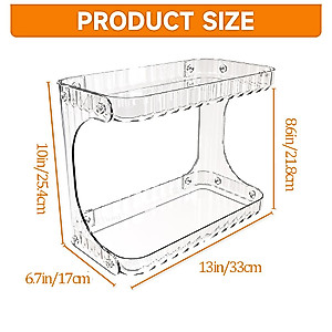 Wotendy Bathroom Countertop Organizer, 2-Tier Makeup Organizer Countertop, Acrylic Cosmetics Skincare Organizer Storage for Bathroom, Kitchen, Living Room, Bedroom, Dressing Table (Clear)