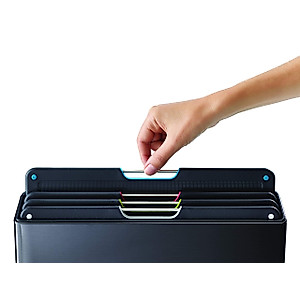 Joseph Joseph Folio 4-Piece Color coded Cutting Board Set, Steel Slimline Case for Organized Kitchen Storage, Large, Carbon Black