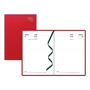 Letts of London Standard Daily Planner, 12 Months, January to December, 2024, Day-Per-Page, A5 Size, 8.25" x 5.875", Burgundy (C10XBY-24)