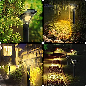 Leolee Solar Pathway Lights, 4 Pack LED Solar Powered Garden Lights, 2 Modes Max 120H Lighting Solar Landscape Lights, IP65 Waterproof Solar Motion Lights Outdoor for Walkway, Yard, Patio, Driveway