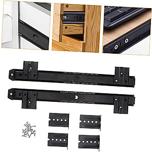 ALturN Drawer Glides,1 Pair Keyboard Track Dresser Tray L Brackets Heavy Duty Black Slides Side Under Desk Keyboard Tray Slide Out Keyboard Drawer Under Desk Slide Drawer Track Drawer Guide Rail B