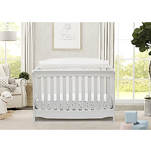 Delta Children Westminster 6-in-1 Convertible Baby Crib, Greenguard Gold Certified, Bianca White