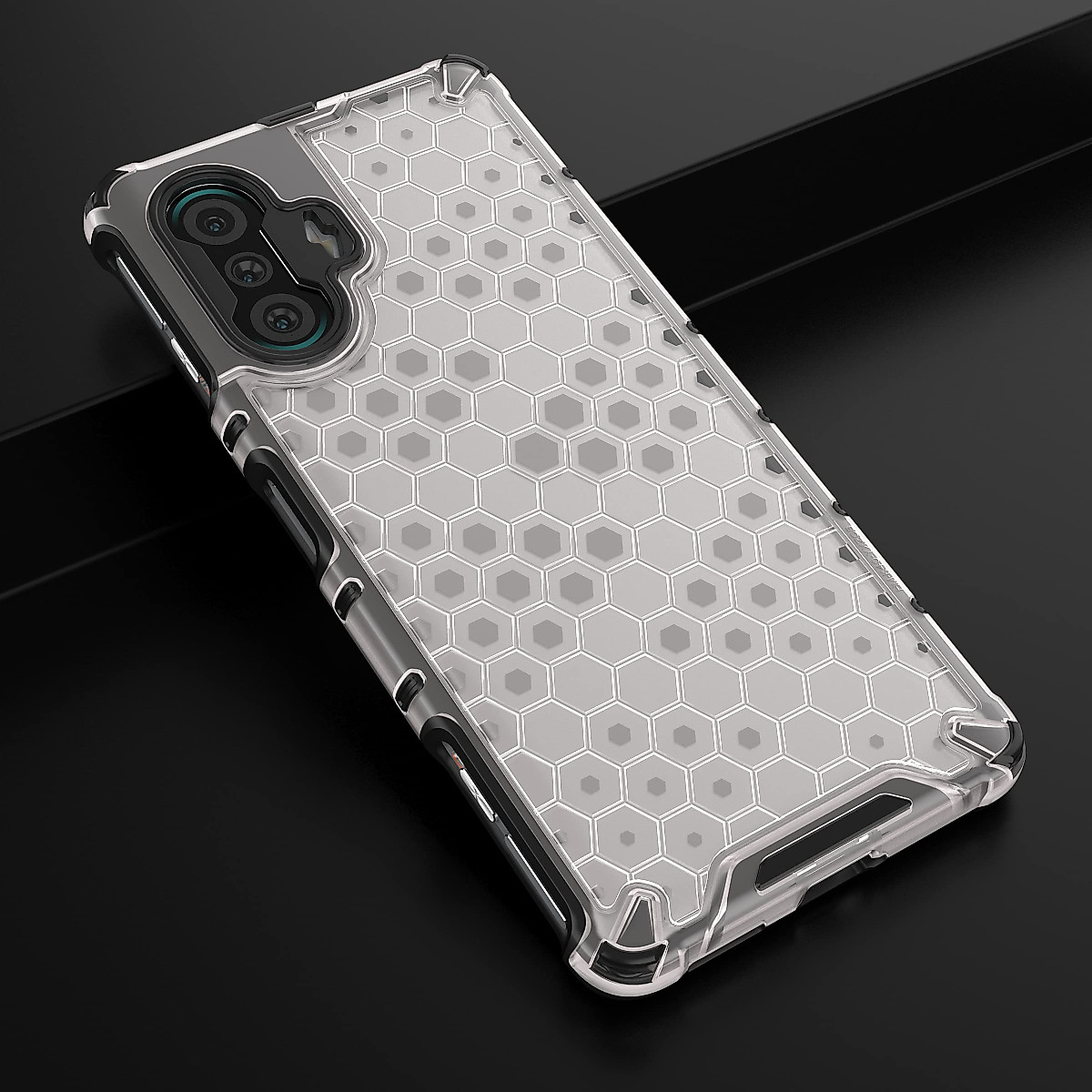 Pzwoxukhov Compatible with Redmi K40 Gaming / K40 Gaming Edition Case Cover,Compatible with Xiaomi Poco F3 GT Honeycomb Anti-Drop Shock-Absorbing Case White