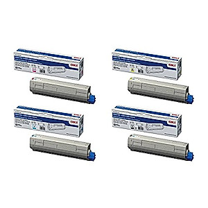 44844512 Genuine Okidata Toner Value Pack, Black, Cyan, Magenta, Yellow