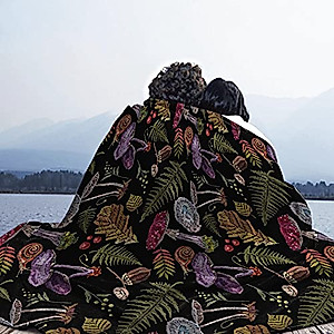 Nagasena Wild Forest Mushrooms Blanket Warm Bed Throws for Sofa and Pet,Ultra Luxurious Warm and Cozy for All Seasons Throw Size 60X50 in