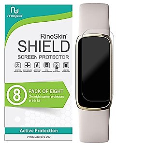 RinoGear (8-Pack) Screen Protector for Fitbit Luxe Screen Protector Case Friendly Accessories Flexible Full Coverage Clear TPU Film