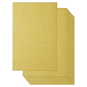 24 Sheets Gold Glitter Paper Cardstock for DIY Crafts, Card Making, Invitations, Double-Sided, 250gsm (8 x 12 In)