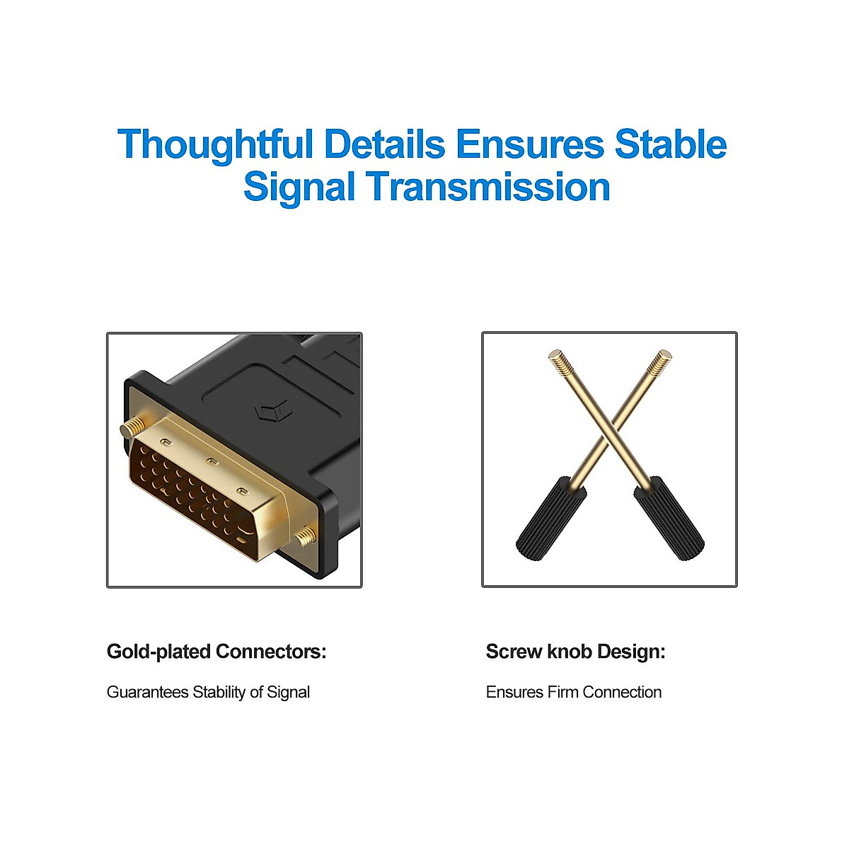 Rankie DVI to DVI Cable, Compatible with Television, 6 Feet (Black)