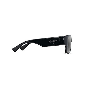 Maui Jim Kaolu Square Sunglasses, Shiny Black/Neutral Grey Polarized, Extra Large