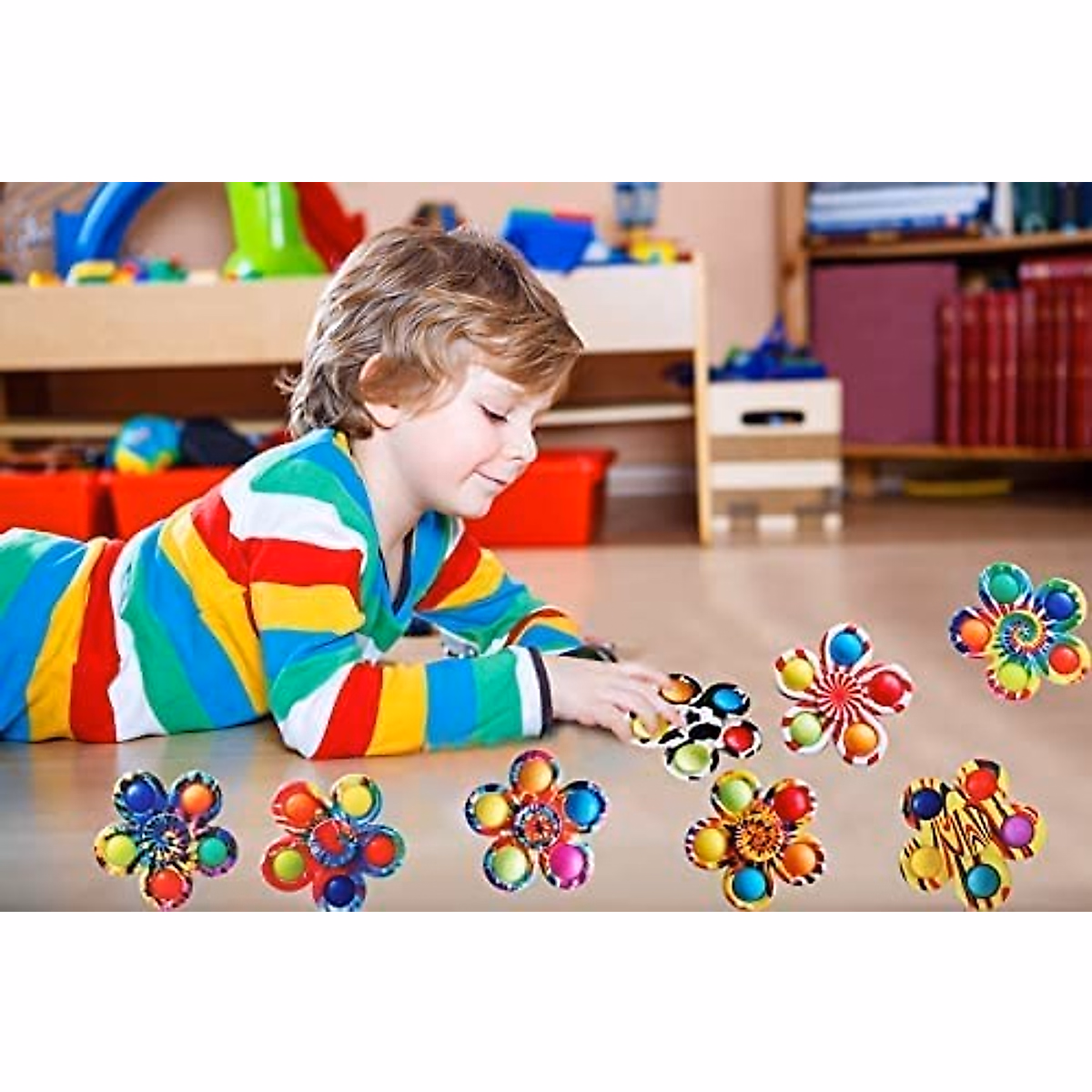 20 Pcs Pop Bubble Fidget Spinners for Party Favors, Hand Fidget Bulk Toys for Classroom Prizes, Halloween Christmas Valentine Gifts for Kids Goodie Bag Stocking Stuffers