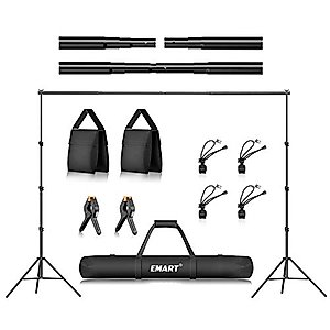 EMART 8.5 x 10 ft Photo Backdrop Stand, Adjustable Photography Muslin Background Support System Stand for Photo Video Studio