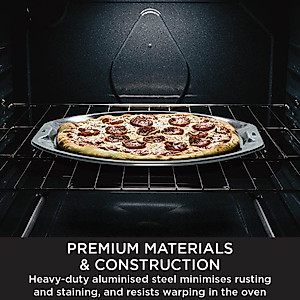 Ninja Foodi ZEROSTICK Pizza Tray 33cm, Non-Stick, Long Lasting Heavy Duty Pizza Tray made from Aluminised Steel, Dishwasher Safe,Grey, B30813EUUK