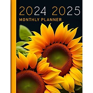 2024-2025 Monthly Planner: Get Organized in Style with Our Large Sunflower Two 2 Year Agenda Organizer Diary - 24 Months Calendar