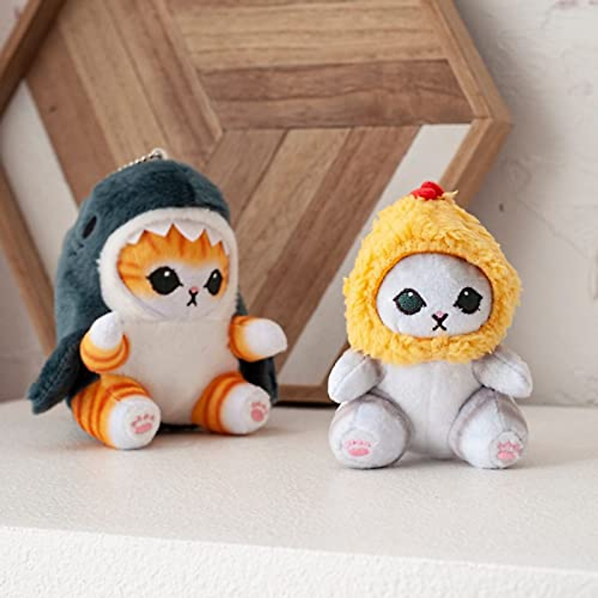 Cute Shark Cat Animal Plush Toy, Cat Face Shark Plush Pillow, Kawaii Soft Plush Cute Shark Cat for Adult Girl Boy Gift （5"）