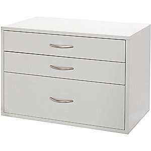 Organized Living freedomRail 3 Drawer OBox - White