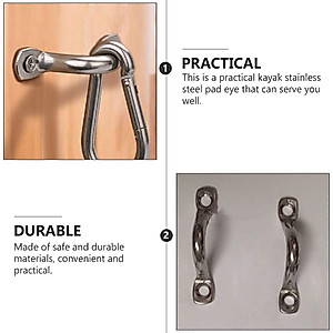 DOITOOL 18pcs Stainless Steel Pad Eye Plate Bimini Boat Top Pad Eye Deck Loop Strap Tie Down Anchor Heavy Duty Pad Eye Marine Hardware Point Footmans Loop for Kayak Canoe Rigging