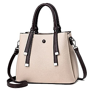 ZiMing® Fashion Handbag Large Capacity Tote Bag Top Handle Handbag Shoulder Bag-White