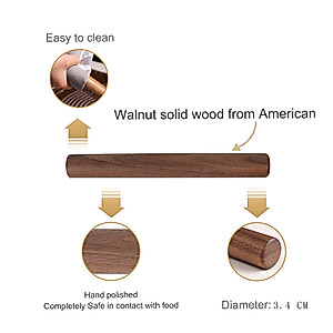 Muso Wood Small Rolling Pin for Baking,Wooden Rolling Pin 11 inches for Fondant, Pie Crust, Cookie, Pastry, Dough-Easy to Clean(Walnut)