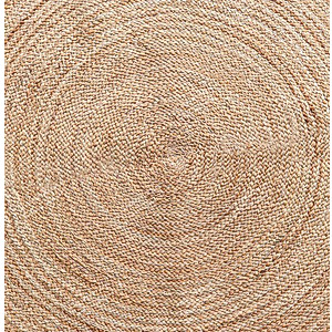 4x4, 5x5, 6x6,feet Natural Jute Scallop Round Rug, Floor Scalloped Edge Rug Braided Boho Eco Large Circular Handmade Area Rugs (CCRD2)