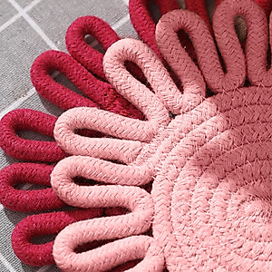 Trivets for Hot Pots and Pans, Trivets for Hot Dishes,Potholders for Kitchen,Hot Pads Hot Mats,Table Decorations,Set of 3, 100% Cotton,7.5"(Pink)