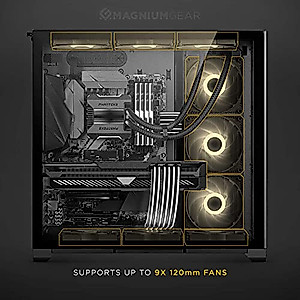 MagniumGear (MG-NE620Q_DBK02) NEO Qube 2, Dual Chamber ATX Mid-Tower, Digital-RGB Lighting, Front I/O USB Type C, Tempered Glass Panels, Black