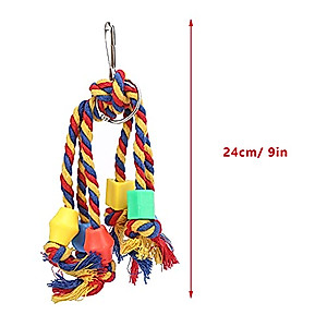 Pssopp Bird Chewing Toy Colorful Cotton Rope Bird Chew Toy Bird Beak Care Tool for Budgie Parakeet Cockatiel Conure Lovebird
