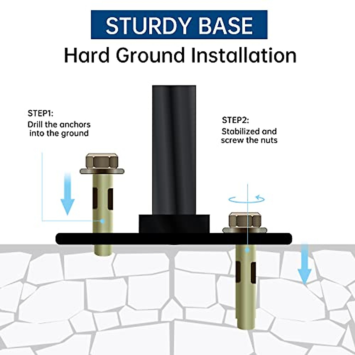 2 Pack 96inch Shade Sail Poles, Heavy Duty Sun Shade Poles - with Adjustable Turnbuckle for Shade Sail Canopy, Steel Post Stand w/Hooks for Outdoor String Light, Patio, Backyard