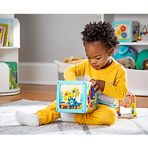 Pidoko Kids Baby Shark Toys - Wooden Activity Cube for Toddlers 1-3 | Baby Activity Cube, Bead Maze, Shape Sorter Blocks - First 1st Birthday Gift for Boys Girls - Wooden Toys for 1 Year Old Gifts