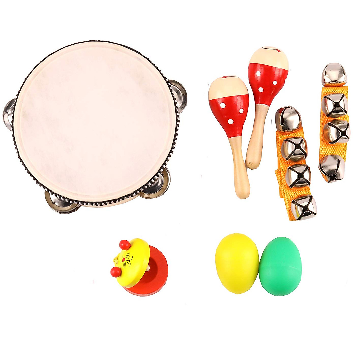 Zochoose Toddler Musical Instrument, Wooden Percussion Instruments Tambourine for Kids Toddlers, Musical Toys Set for Boys and Girls