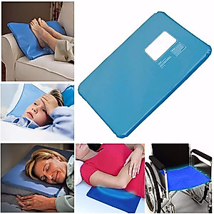 Summer Cooling Pillow Multi Functional Cool Pad Breathable Health Ice Pad for Home Office Car Travel Flocking PVC Blue (Sky-Blue)
