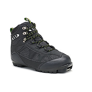 Whitewoods Junior 302 NNN Nordic Cross Country XC Touring Adventure Insulated Ski Boots, Black/Green, 34