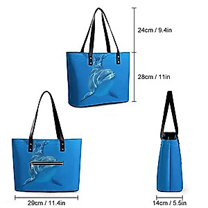 Womens Handbag Dolphin Leather Tote Bag Top Handle Satchel Bags For Lady