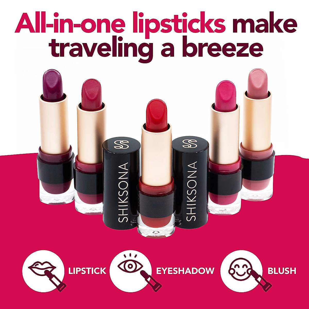 ShikSona Savvy Smokeshow | Vegan, Creamy, Full Coverage Matte Lipstick in a Timeless, Deep Bold Pink shade (with Blue Undertone)