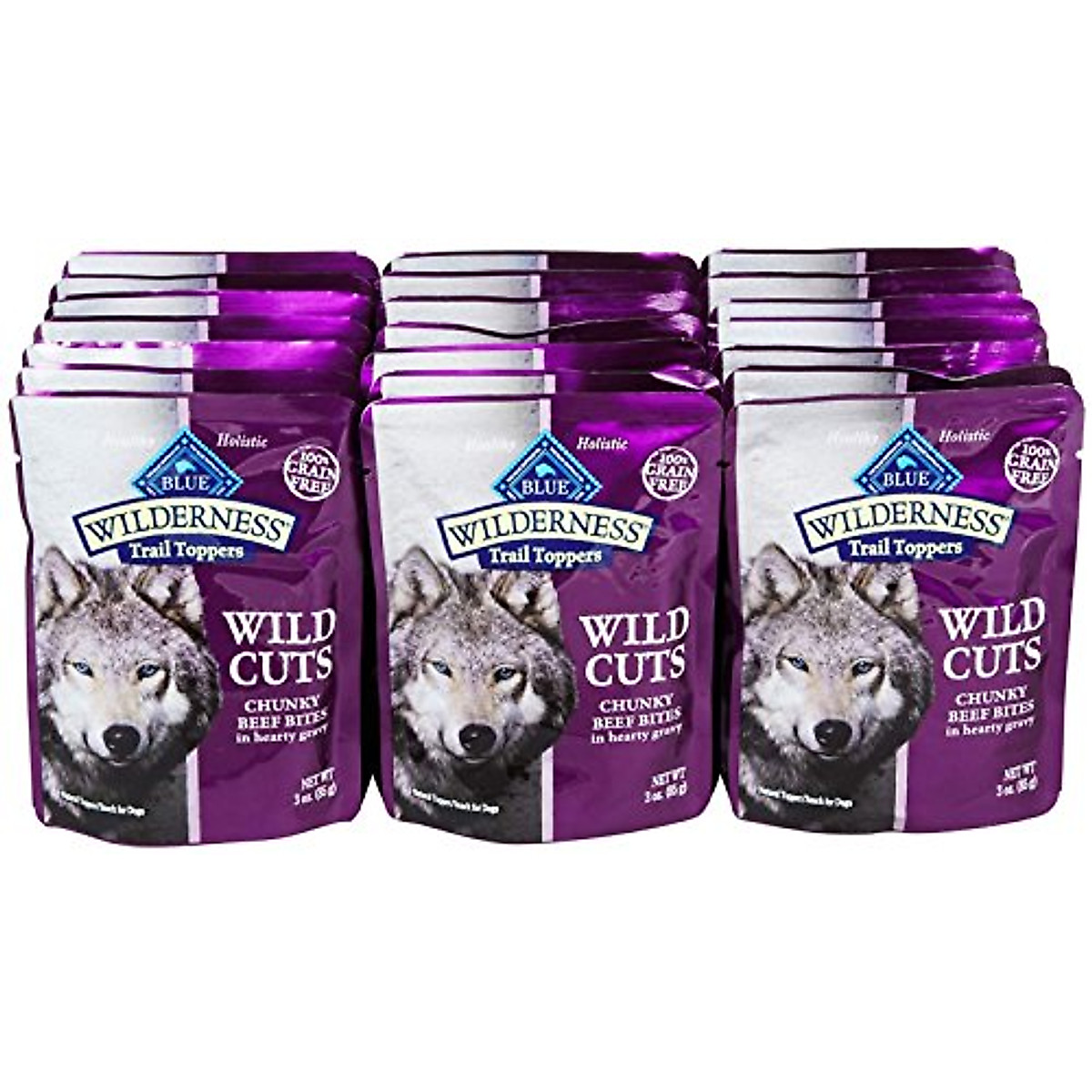 Blue Buffalo Wilderness Trail Toppers Chunky Beef Bites Dog Food, 24 By 3 Oz.