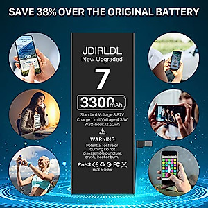 JDIRLDL 3300mah Battery for iPhone 7, (2023 New Version) High Capacity Li-ion Polymer Replacement Battery for iPhone 7 Compatible with A1660/A1778/A1779, with Full Repair Tools