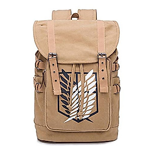 WANHONGYUE Attack on Titan Anime Drawstring Rucksack Canvas Backpack Schoolbag for Students Boys Girls Cosplay