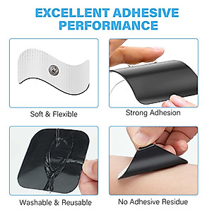 LotFancy TENS Unit Replacement Pads, 40 Pcs 2x2 Snap Electrodes Pads, Reusable Tens Pads for EMS Muscle Stimulator, Using 3.5mm Snap Connector