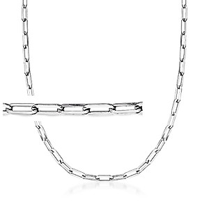 Ross-Simons Italian Sterling Silver Paper Clip Link Necklace. 18 inches