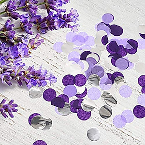 Purple Silver Confetti/Purple Centerpiece Table Party Decorations Purple Birthday Party Decorations Table/Purple Engagement Party Decorations, Purple Baby Shower Decorations, Purple Silver Wedding