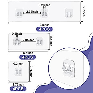 NHYAMX 12 Packs Adhesive Hooks Replacement Adhesive Sticker Replacement Hook Corner Shower Caddy Wall Hooks,Strong Sticker Hooks for Bathroom，No Drilling Bath Toilet Kitchen Organizer Accessories