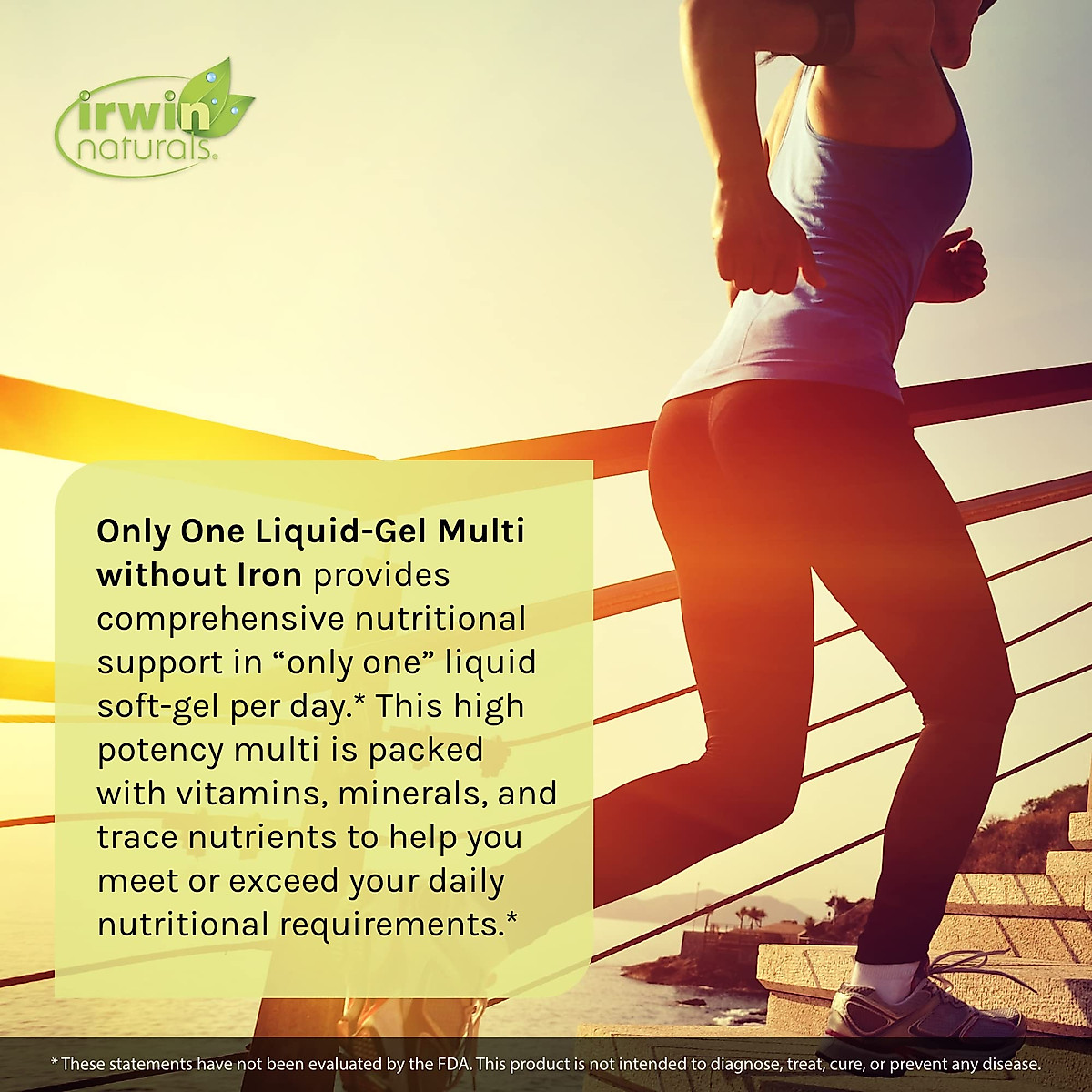 Irwin Naturals Only One Liquid-Gel Multi - 60 Liquid Softgels - No Iron Daily Essential Vitamins, Minerals, Antioxidants, Omega-3 & Green Super Foods