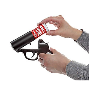Mace Brand Pepper Spray Gun with Strobe LED (Matte Black) — 20’ Powerful Pepper Spray, Leaves UV Dye on Skin, Integrated LED Light Enhances Aim — Mace Self Defense Spray for Women/Men, Made in the USA