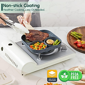 HorizonNest Egg Frying Pan Nonstick: 2 Cup Skillet for frying Eggs, Pancake, Omelet, Steak, etc. Perfect for Breakfast. Suitable for Gas Stove & Induction Compatible