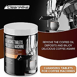 CleanHike Espresso Machine Cleaning Tablets - (100 Tablets) For Breville, Jura, Miele, and Universal Coffee Machine for All Brands - Professional Coffee Grease and Residue Cleaner for Baristas (1)