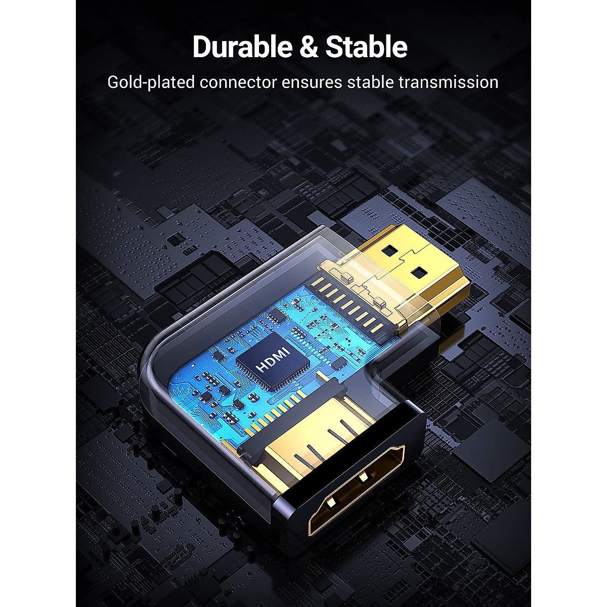 Ugreen 2Pack High Speed HDMI Port Saver Male to Female Adapter Right Angled 90 and 270 Degree