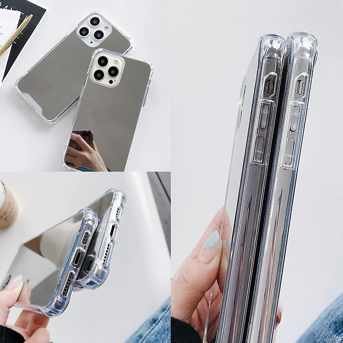 MURMAZ iPhone 14 Pro Max Mirror Case with [Reinforced Corner] Shockproof Protective for Girls Woman Makeup Touch up and Back Camera Selfies (Mirror 14 Pro Max)