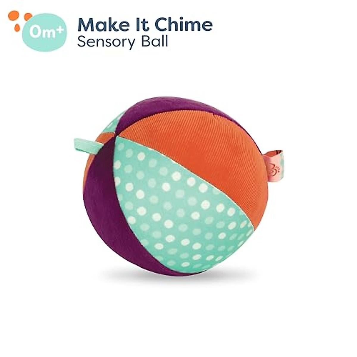 B. toys- B. baby- Large Textured Plush Baby Ball- Chiming Bell- Gross Motor Skills & Sensory Development- for babies & Toddlers- Make It Chime- 6 months +