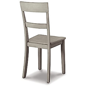 Signature Design by Ashley Loratti Modern Farmhouse Weathered Wood Dining Chair, 2 Count, Gray