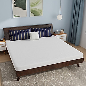 PayLessHere 6 Inch Gel Memory Foam MattressKing Size Mattress Bamboo Charcoal Infused Mattress in a Box Medium-Firm Pressure Relief CertiPUR-US Certified,Fiberglass Free,White